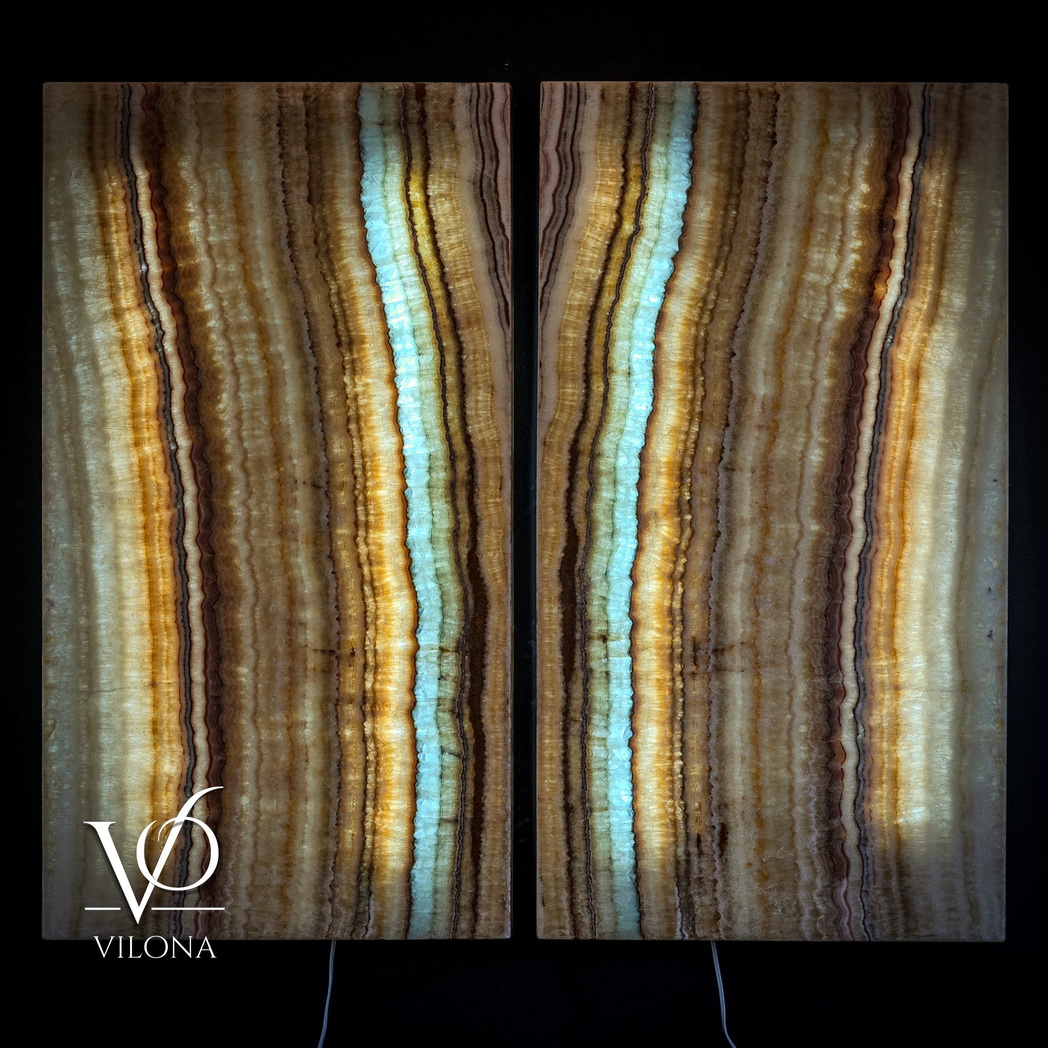 Vilona Onyx - Aqua Onyx Wall Panels (Set #2)