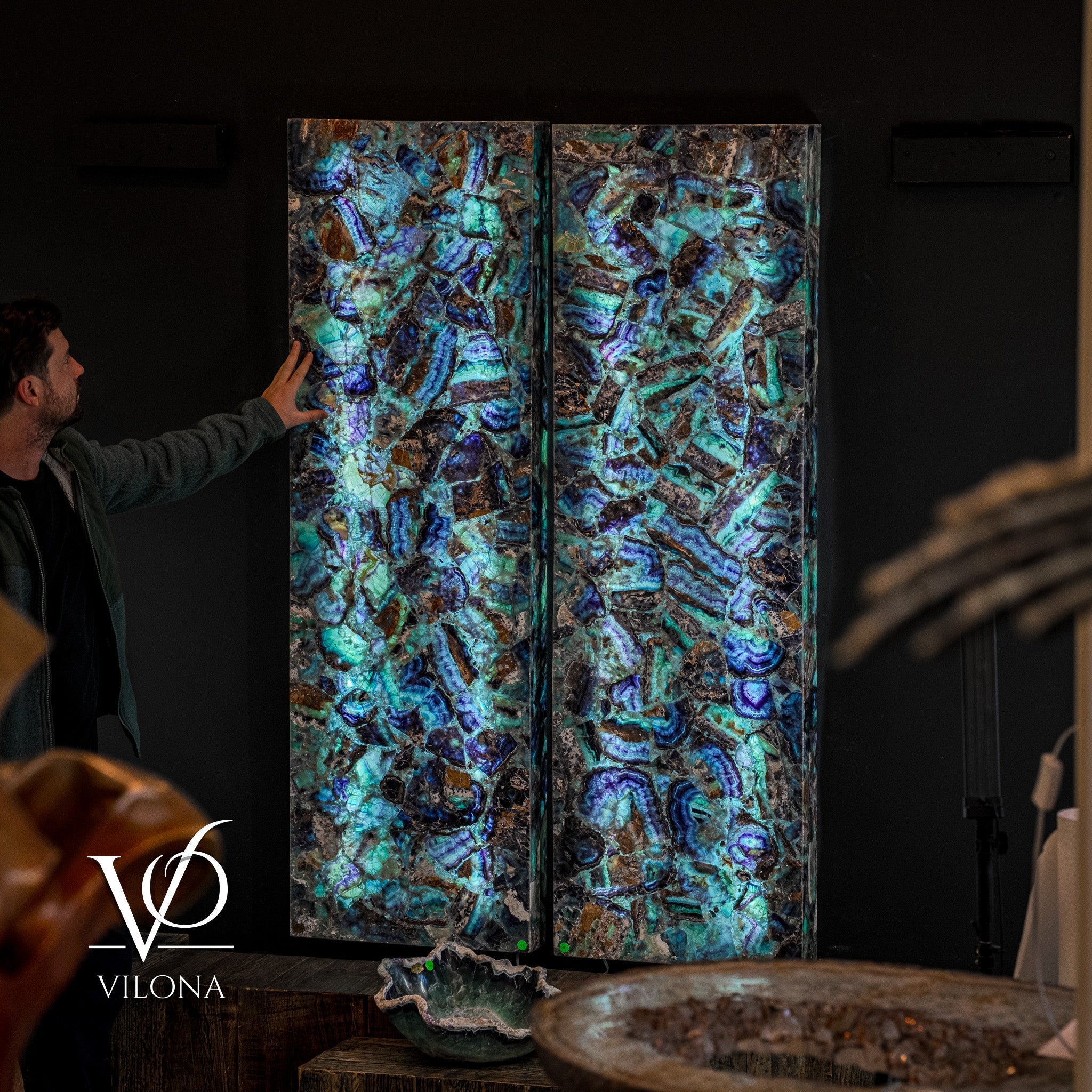 Vilona Onyx - Fluorite Crystal Wall Panels (Set #9) Mosaic